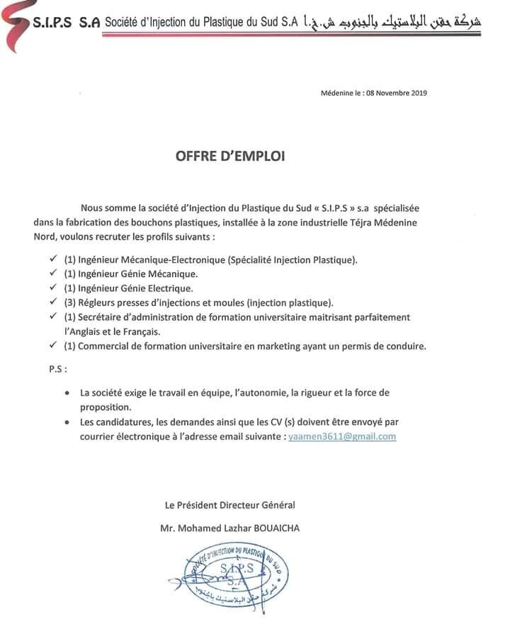 SIPS / recrute » Offres d'emplois