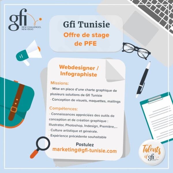 Offre de Stage PFE à [Gfi Tunisie] » Offres d'emplois