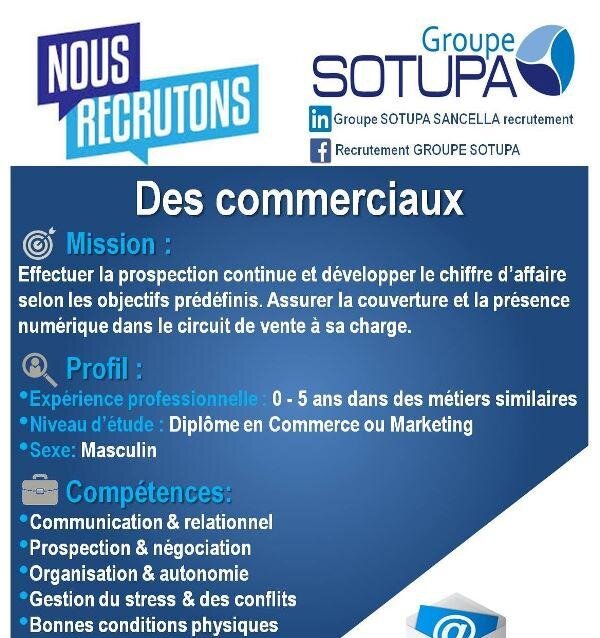 Groupe SOTUPA SANCELLA / recrute – Offres d'emploi