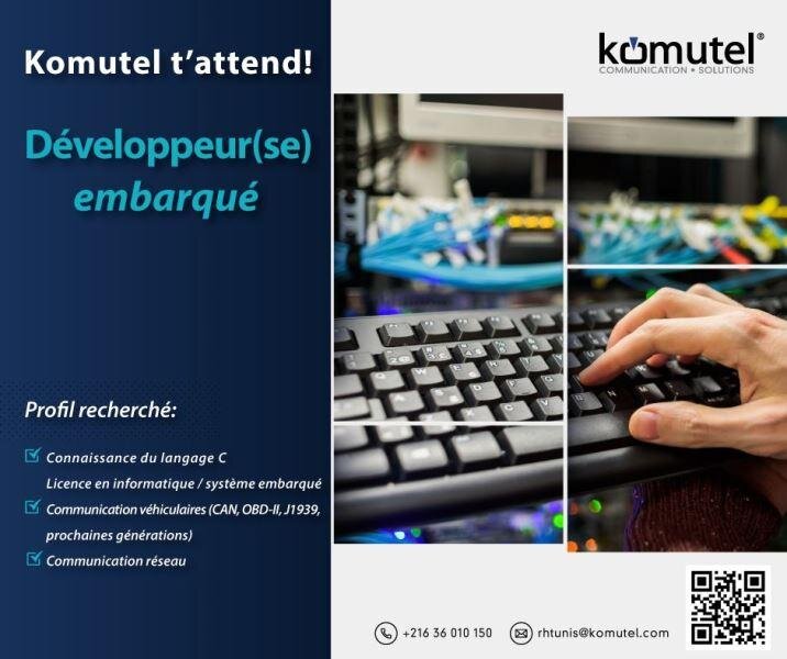 Komutel / recrute [un(e) Développeur(se) Embarqué.] – Offres d'emploi