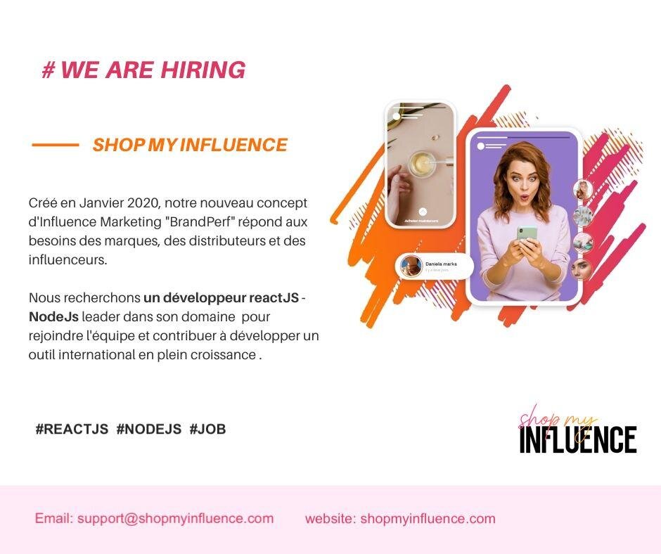 Shop My Influence / recrute – Offres d'emploi