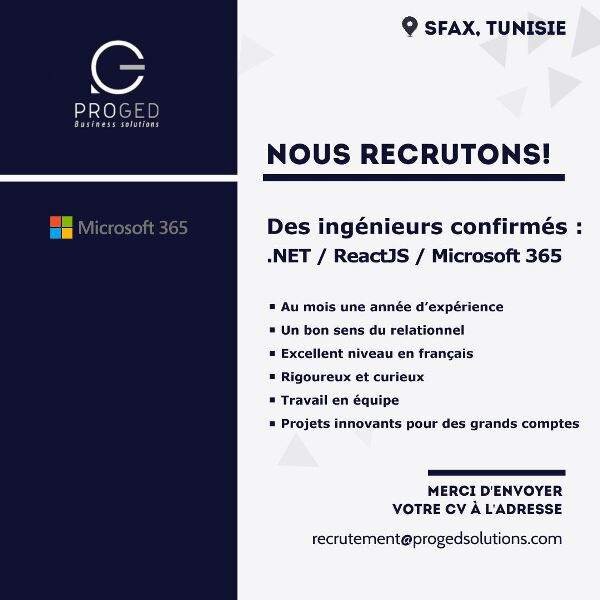 PROGED SOLUTIONS / recrute » Offres d'emplois