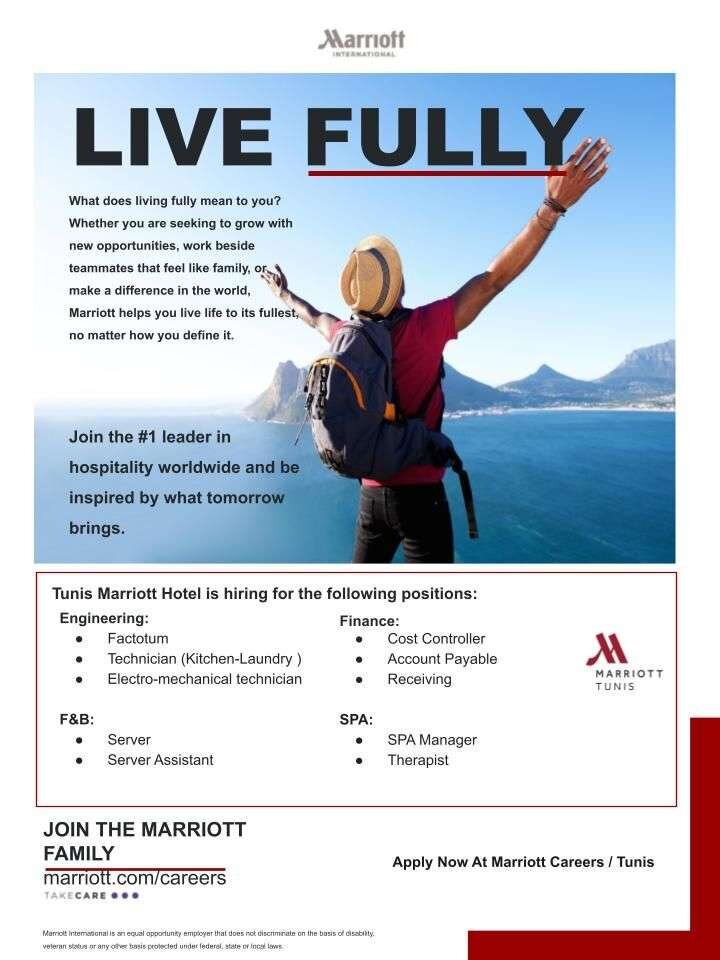 Marriott Hotel is hiring – Offres d'emploi
