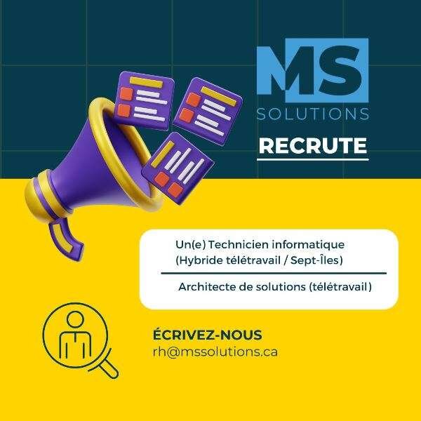 MS Solutions / recrute [#CANADA] – Offres d'emploi