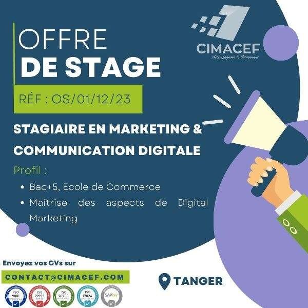 OFFRE DE STAGE PFE : » Offres d'emplois