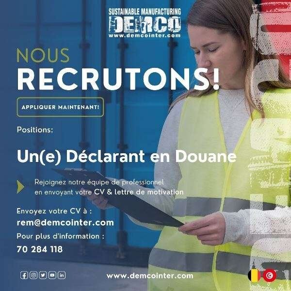 Le Groupe DE.M.CO / recrute [un #Déclarant en Douane ] » Offres d'emplois