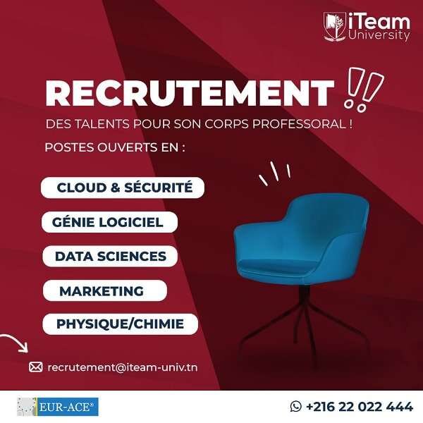 𝐢𝐓𝐞𝐚𝐦 𝐔𝐧𝐢𝐯𝐞𝐫𝐬𝐢𝐭𝐲 / recrute – Offres d'emploi